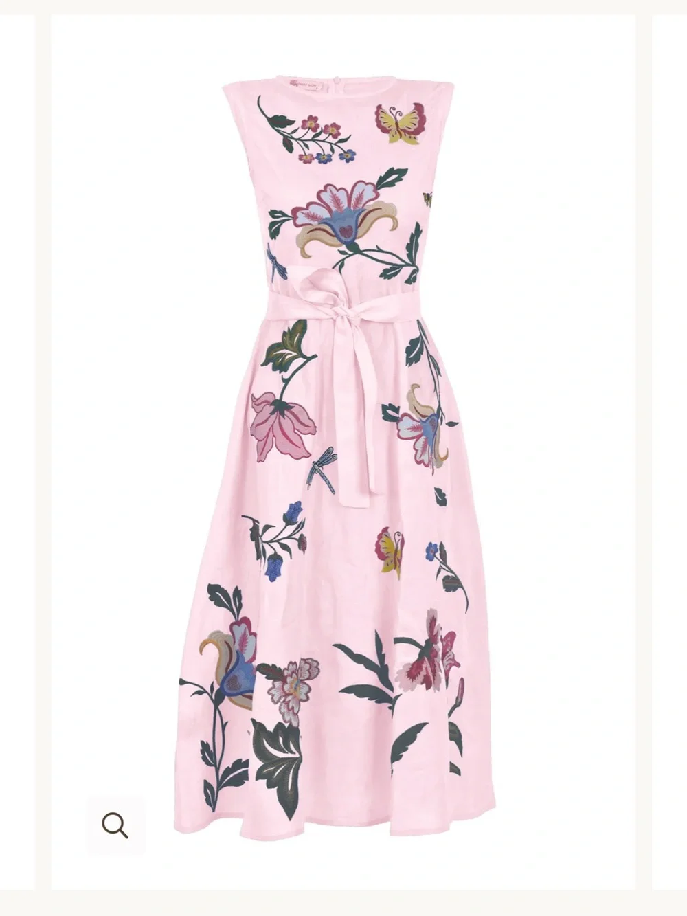 Fanm Mon | Dresses | Fanm Mon Pink Embroidered Floral Midi Dress With ...